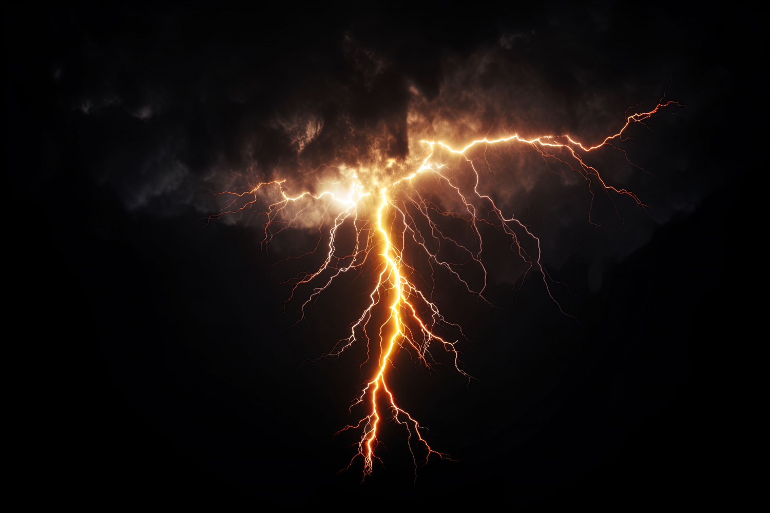 Flash of lightning on dark background. - NUSTEM